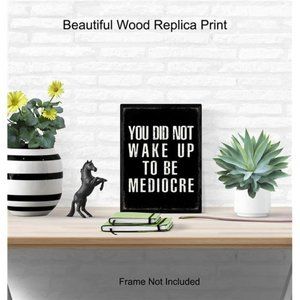 Wall Decor | Motivational Poster 8x1 Black Rustic Motivation ...
